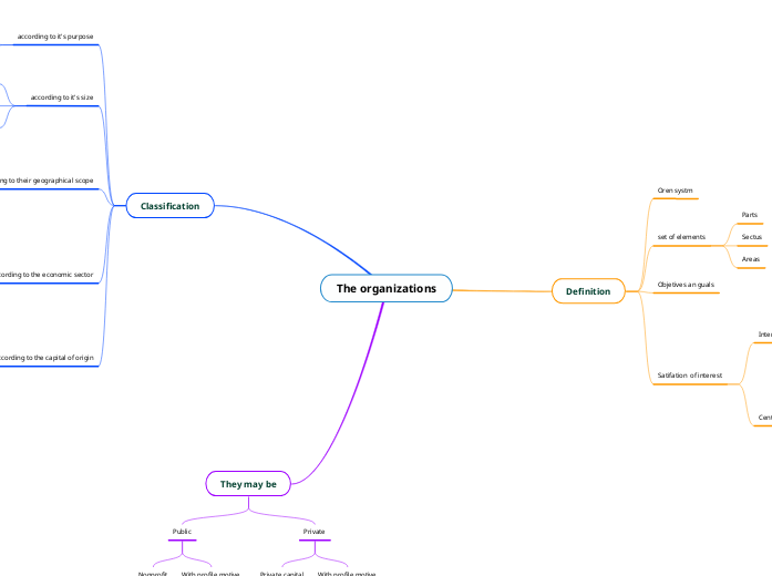 The organizations - Mind Map